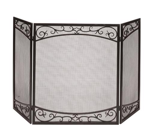 Panacea 3 Panel Scroll Top Fireplace Screen 15917 – TheGardenStore.com