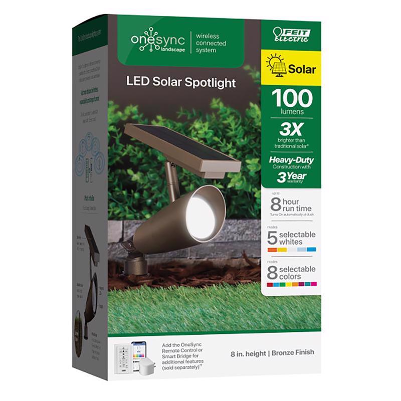 Feit OneSync Bronze Solar Powered/Remote 100 W LED Spotlight SPOTSYNCS ...