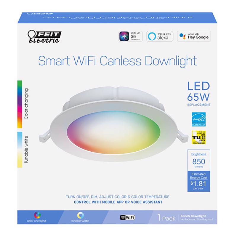 Feit Electric White Aluminum LED Canless Recessed Downlight 15 W LEDR6 ...