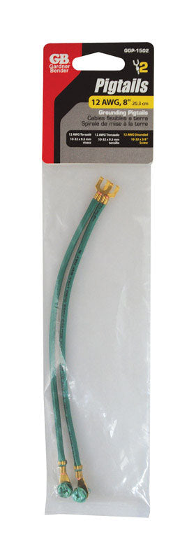 Gardner Bender #12 AWG 8" Stranded Grounding Pigtail 2-Pack GGP-1502 ...