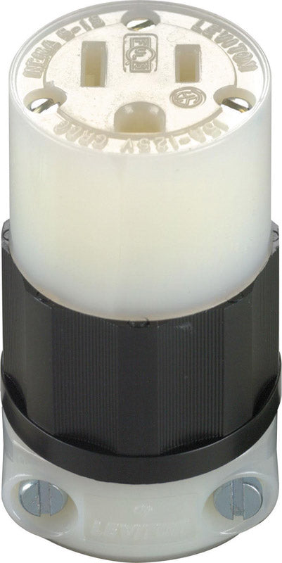 Leviton 5269-C Industrial Nylon Grounding Straight Blade Plug ...