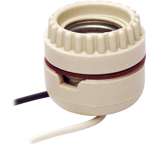 Leviton 8101 Two-Piece Keyless Incandescent Unglazed Porcelain Lamphol ...