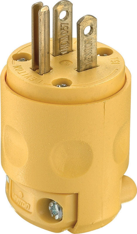 Leviton 515PV Commercial Grounding Plug Yellow – TheGardenStore.com