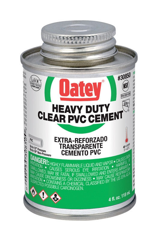 Oatey 4 Oz PVC Heavy Duty Clear Cement 30850 – TheGardenStore.com
