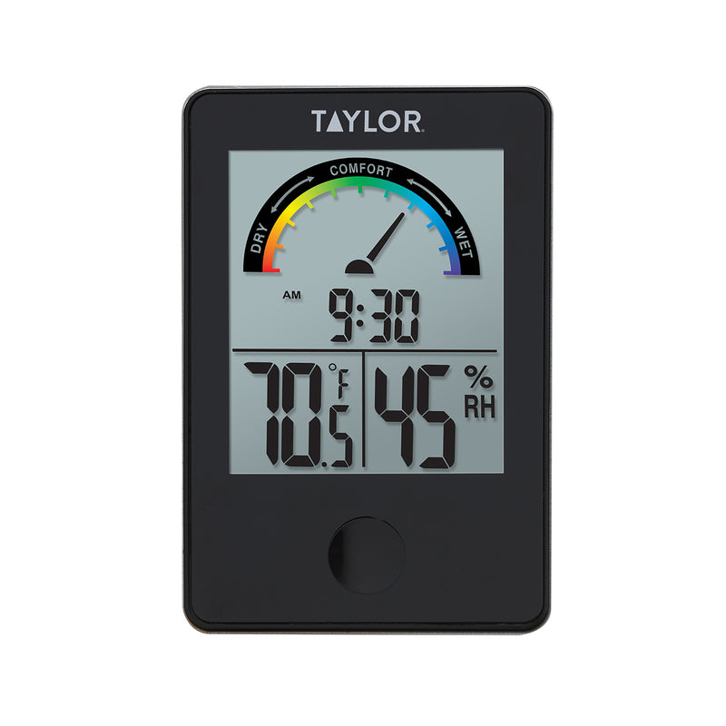 Taylor 1732 Comfort Level Hygrometer Digital Thermometer Plastic Black ...