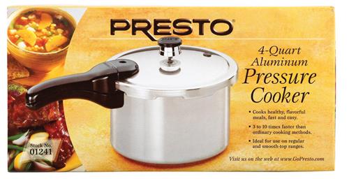 Presto 4 Quart Aluminum Pressure Cooker 01241 – TheGardenStore.com