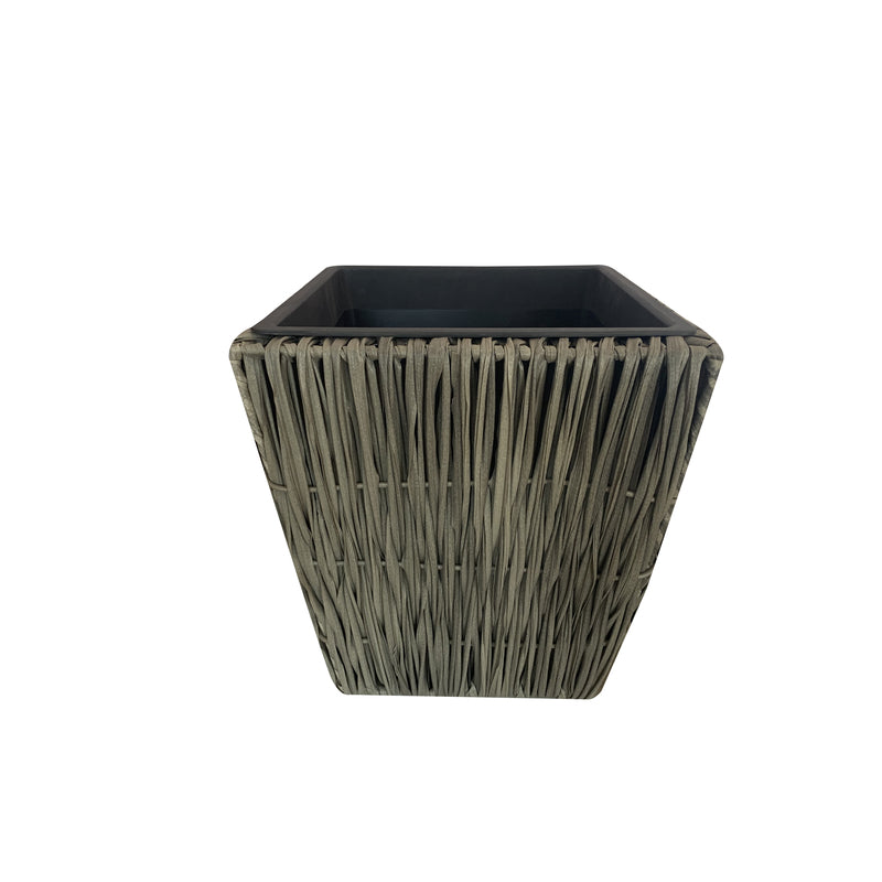 Infinity Plastic Wicker Planter Gray – TheGardenStore.com