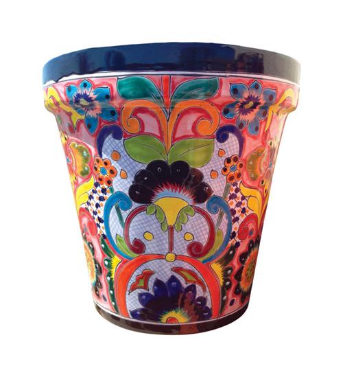 Avera 10" Ceramic Talavera Cono Planter APG025100 – TheGardenStore.com